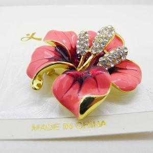 Jewelry | Hot Pink Hibiscus Flower Pin | Poshmark
